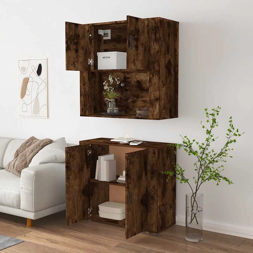 Skříň highboard kouřový dub kompozitní dřevo 3185356