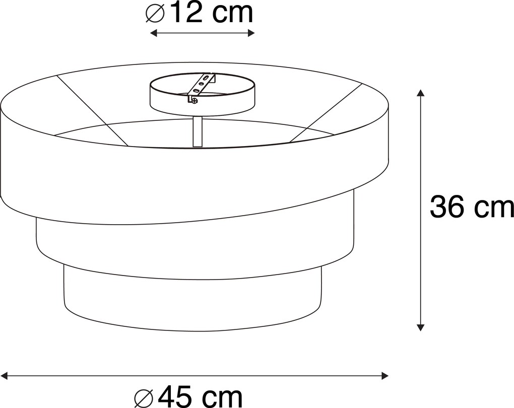 Moderní stropní svítidlo hnědé 45 cm 3-světlo - Drum Trio