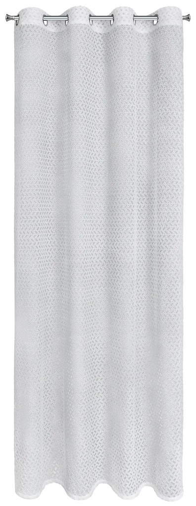 ZÁCLONA NA KROUŽCÍCH CINDY 140X250 CM BÍLÁ
