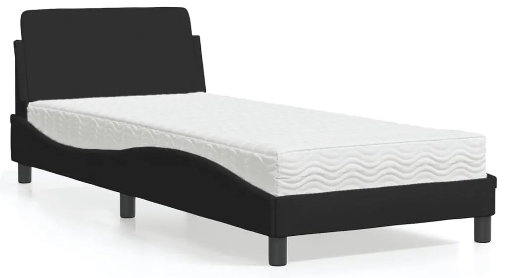 Postel s matrací Dover černá 80 x 200 cm textil 3208286