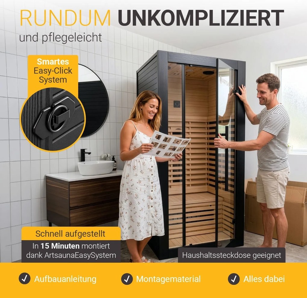 Artsauna Infrasauna Trondheim 90, černá