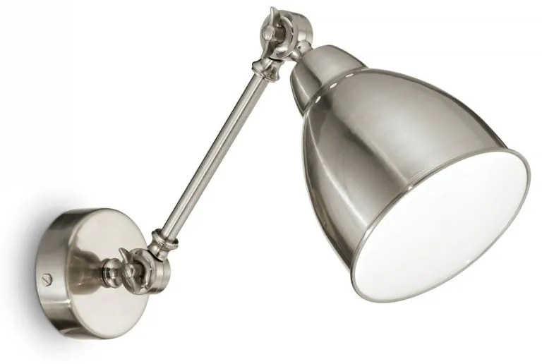 nástěnné svítidlo lampa ideal lux newton ap1 016399 x 60w e27 - nikl