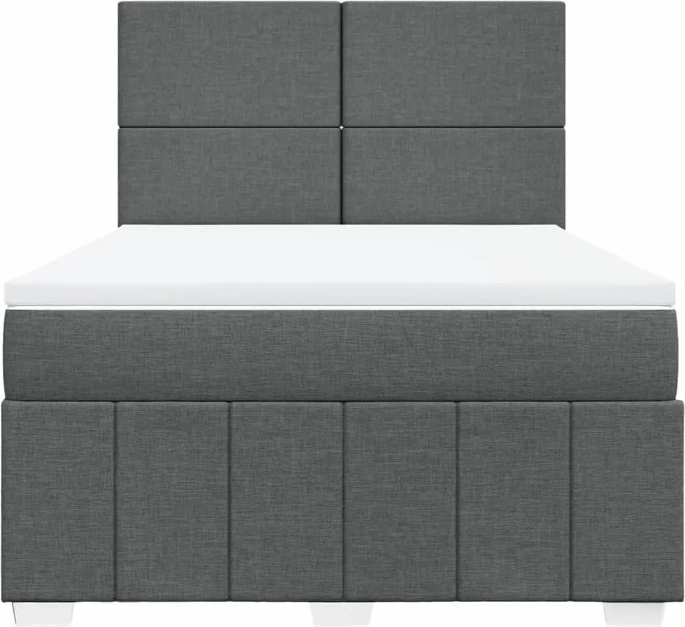 Box spring postel s matrací tmavě šedá 140x200 cm textil 3293985