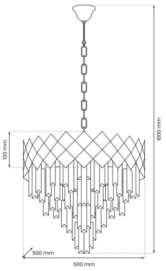 Lustr na řetězu CARISMA 9xE14/40W/230V matný chrom