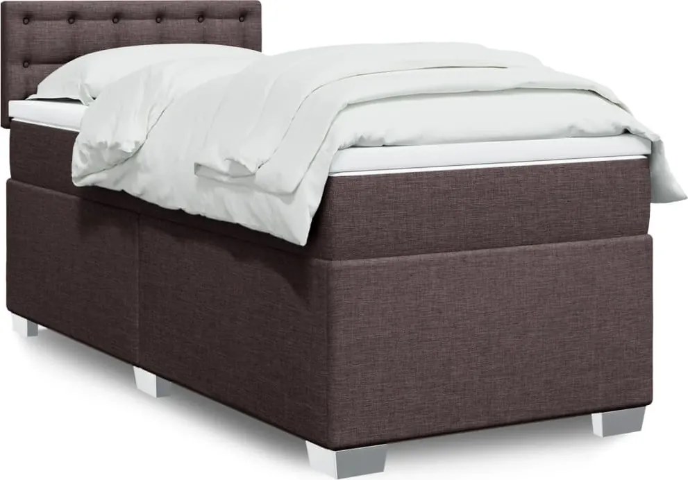 Box spring postel s matrací tmavě hnědá 80x200 cm textil 3288032