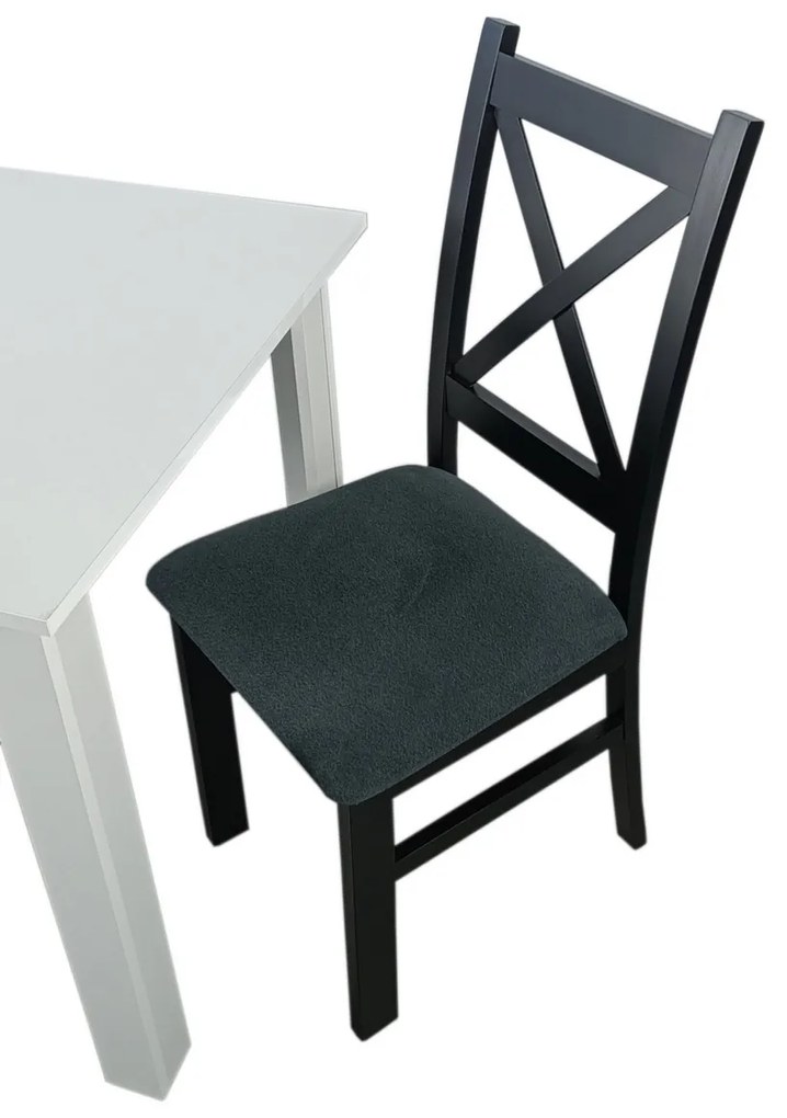 Jídelní sestava 2+1 TOMEK 70x70 cm bílá/černá/Moric 8