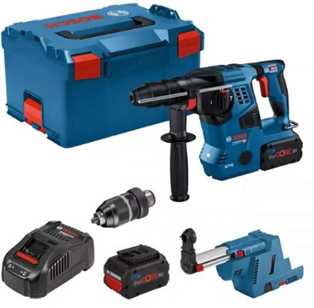 Bosch - 18V AKU vrtací kladivo SDS Plus, 2x aku 8,0 Ah, nabíječka 0611921003