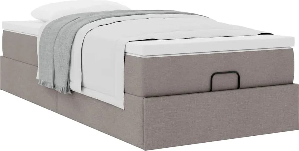 Osmanský rám postele s matrací taupe 90x200cm textil 3311082