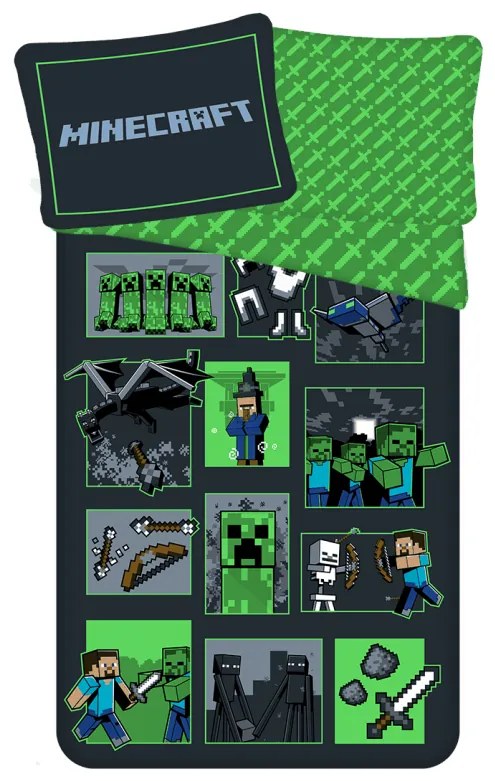 Vesna | Dětské povlečení MINECRAFT SURVIVAL MODE 140x200 a 70x90 cm