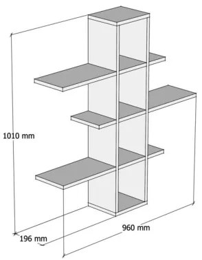 Nástěnná police ARDO 101x96 cm bílá/hnědá