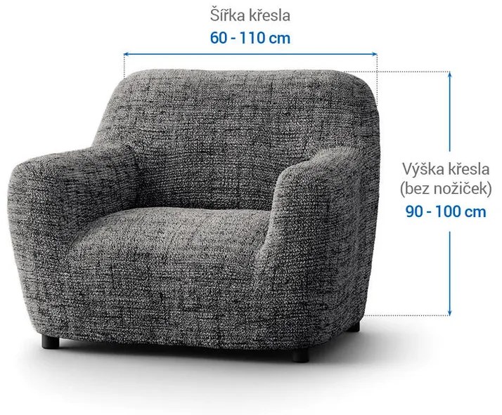Bielastické potahy VITTORIA šedá křeslo (š. 60 - 110 cm)