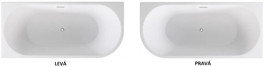 BESCO Volně stojící vana ZOYA bílá Barva sifonu - Chrom, Rozměr vany - 170 × 80 cm, Způsob provedení - Pravé - VANZOYA170P