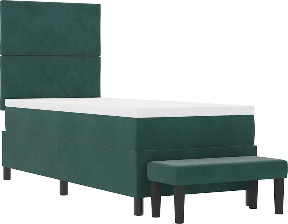 Postel s boxspringem s čelo Tmavě zelená 200 x 80 cm samet 3344543