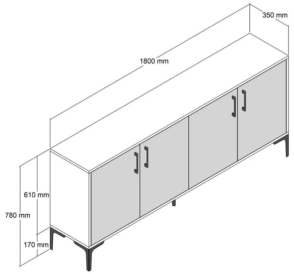 Designová komoda Harsha 180 cm vzor mramor
