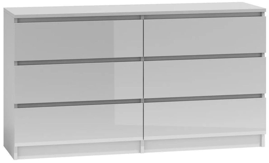 Shoptop Komoda MALWA M6 140 bílá lesklá