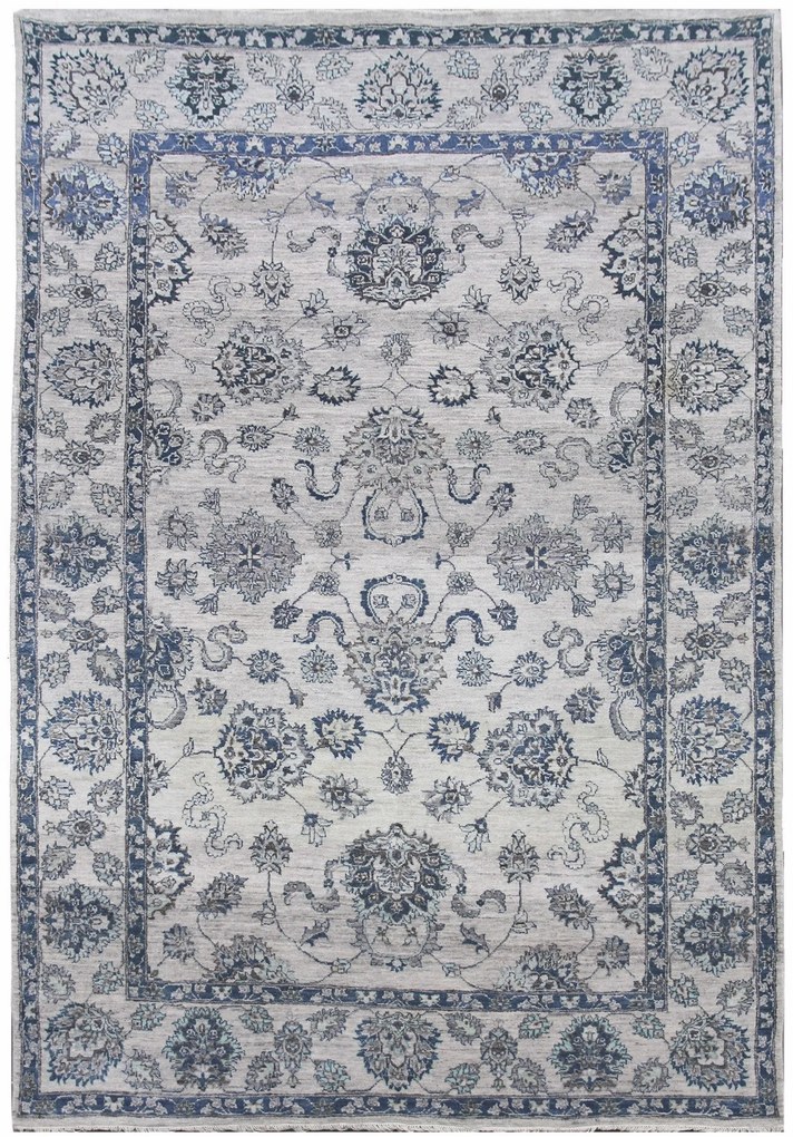 Diamond Carpets India, Ručně vázaný kusový koberec Diamond DC-98 JN Silver/silver, 120x170, šedá, chodba / předsíň
