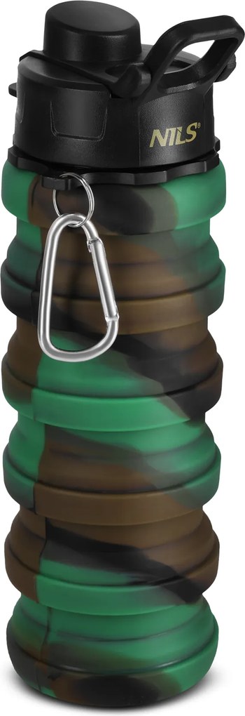 NC4106 ZELENÁ SILIKONOVÁ SKLÁDACÍ LÁHEV 500ML NILS CAMP