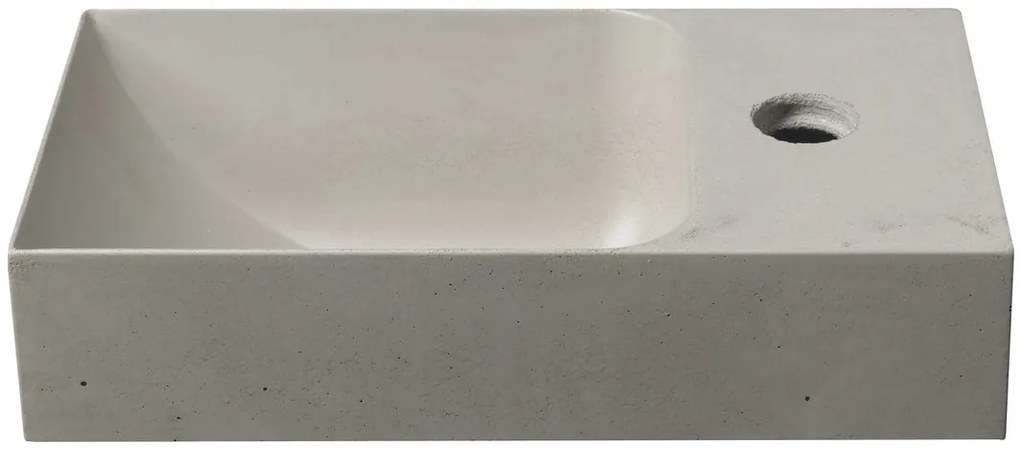 Sapho Sapho, PICCOLINO betonové umyvadlo 30,8x17cm, baterie vpravo, písková, PK30514