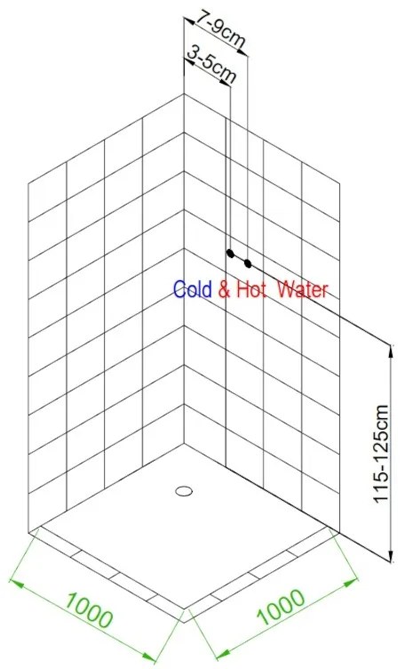 BPS-koupelny Hydromasážní box HYD-LI100, 100x100 cm, kartáčovaný chrom/transparent
