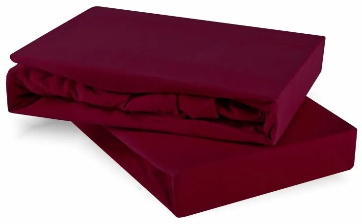 Prostěradlo bordové jersey EMI, Plachta 90x200