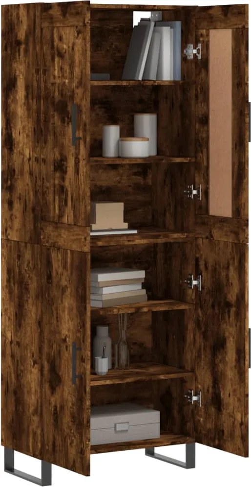 Skříň highboard kouřový dub 69,5 x 34 x 180 cm kompozitní dřevo 3199582