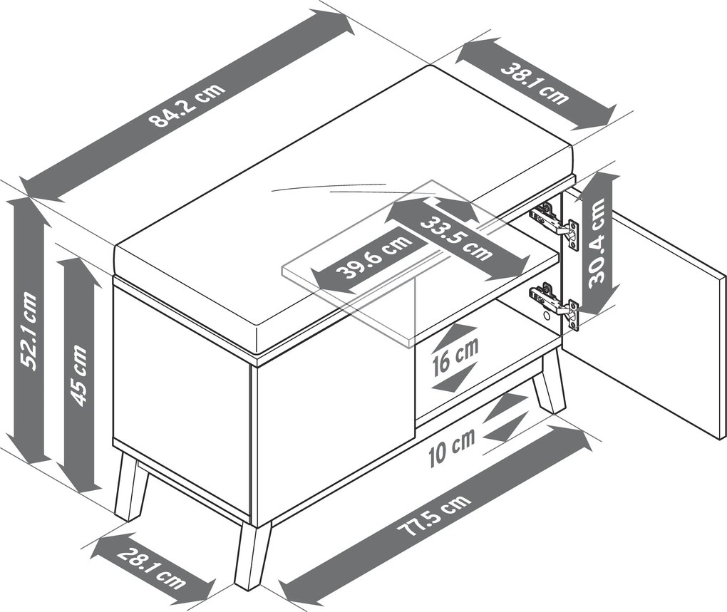 Tchibo - Lavice na sezení s úložným prostorem - barva: bílá