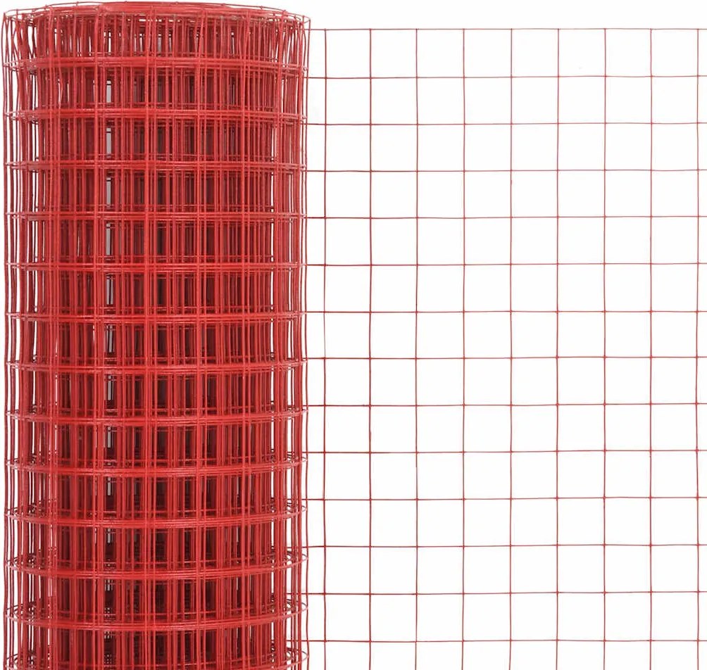 Pletivo ke kurníku ocel PVC vrstva 25 x 0,5 m červené 143676