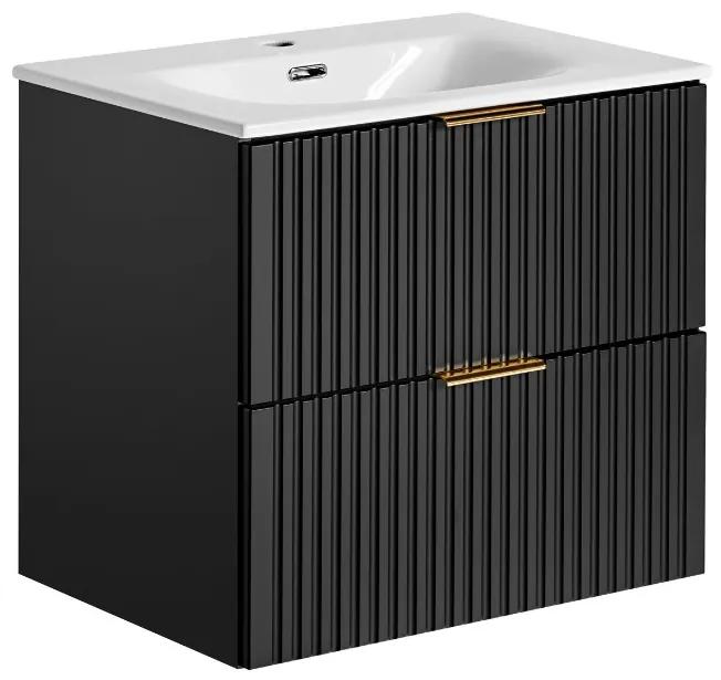 Koupelnová skříňka s umyvadlem ADEL Black U60/1 | 60 cm