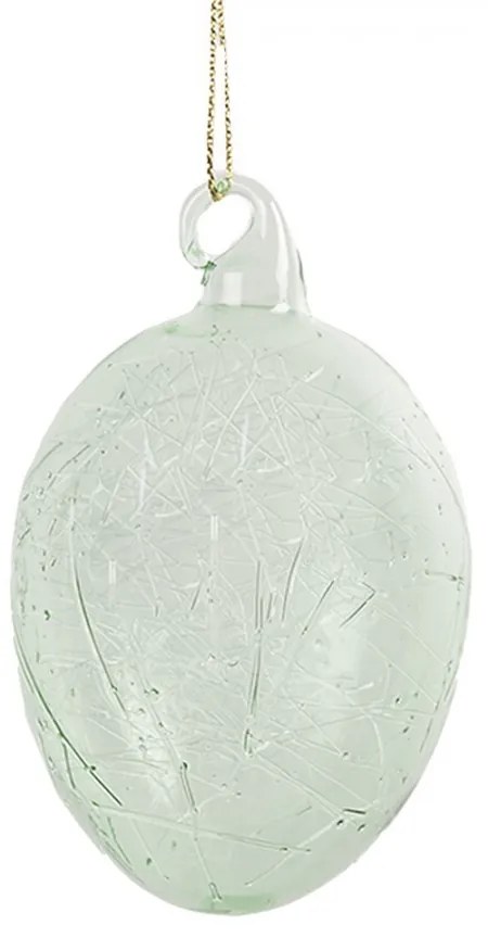 Zelené skleněné závěsné vajíčko Egg - Ø 6*10 cm