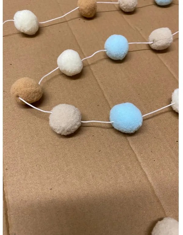 Dream Creations Dětská girlanda s 20 bambulemi světle modrá