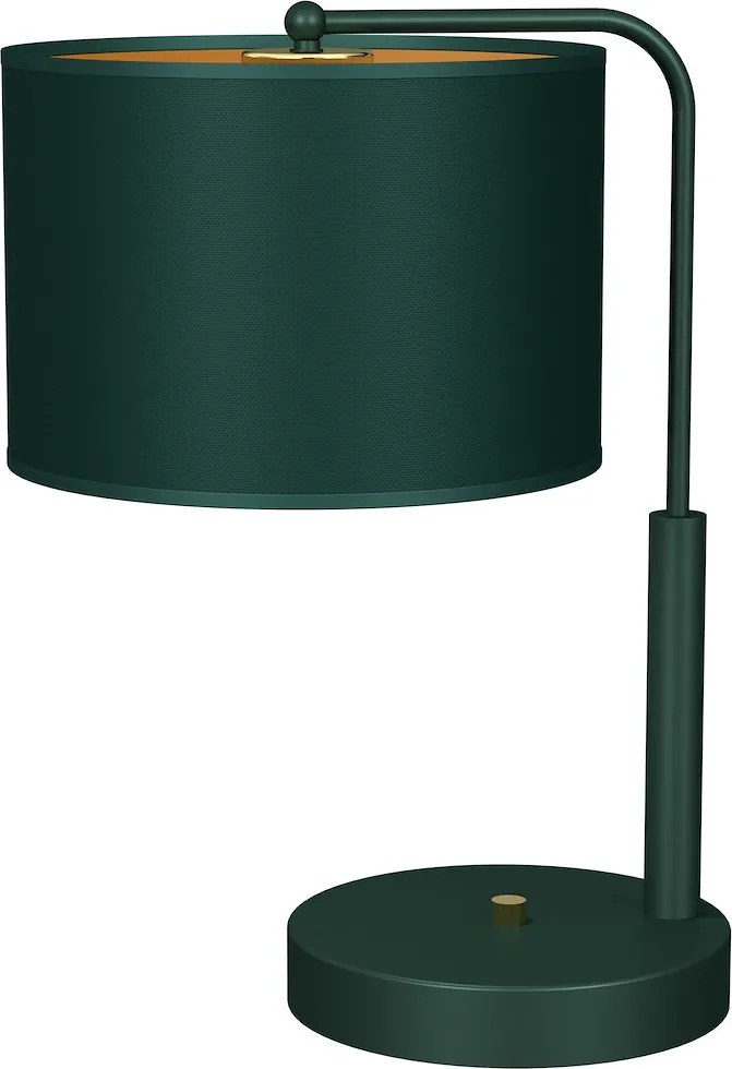 Stolní lampa Verde, 1x zelené textilní stínítko, gr