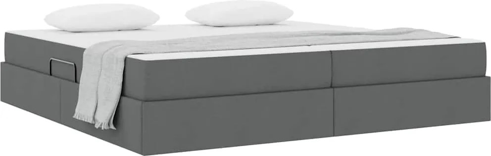 Postel s úložným prostorem a matrací Tmavě šedá 200 x 200 cm 3399683