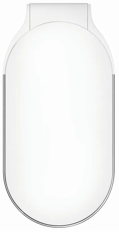 Úzký oválný pedálový koš 45 l, bílá ocel, bílá