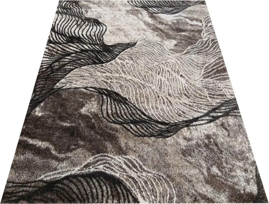 DY Hnědý koberec s abstraktním vzorem Panamero 11 Rozměr: 60x100 cm