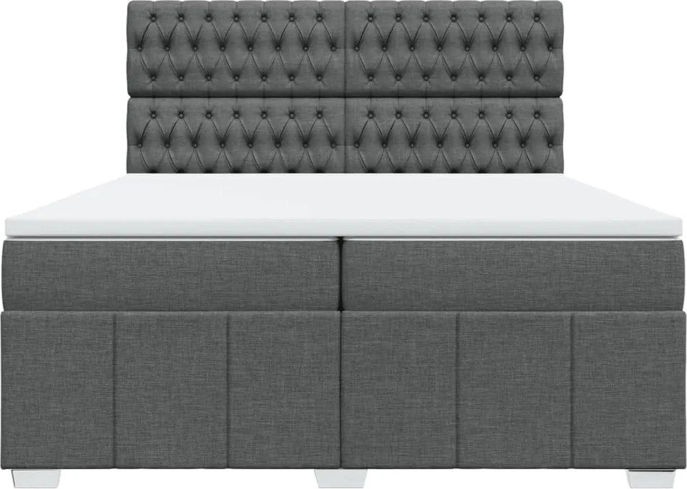Box spring postel s matrací tmavě šedá 200x200 cm textil 3291783