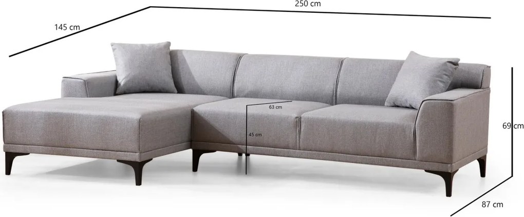 Rohová sedací souprava Petra 250 cm - výběr z 5 provedení