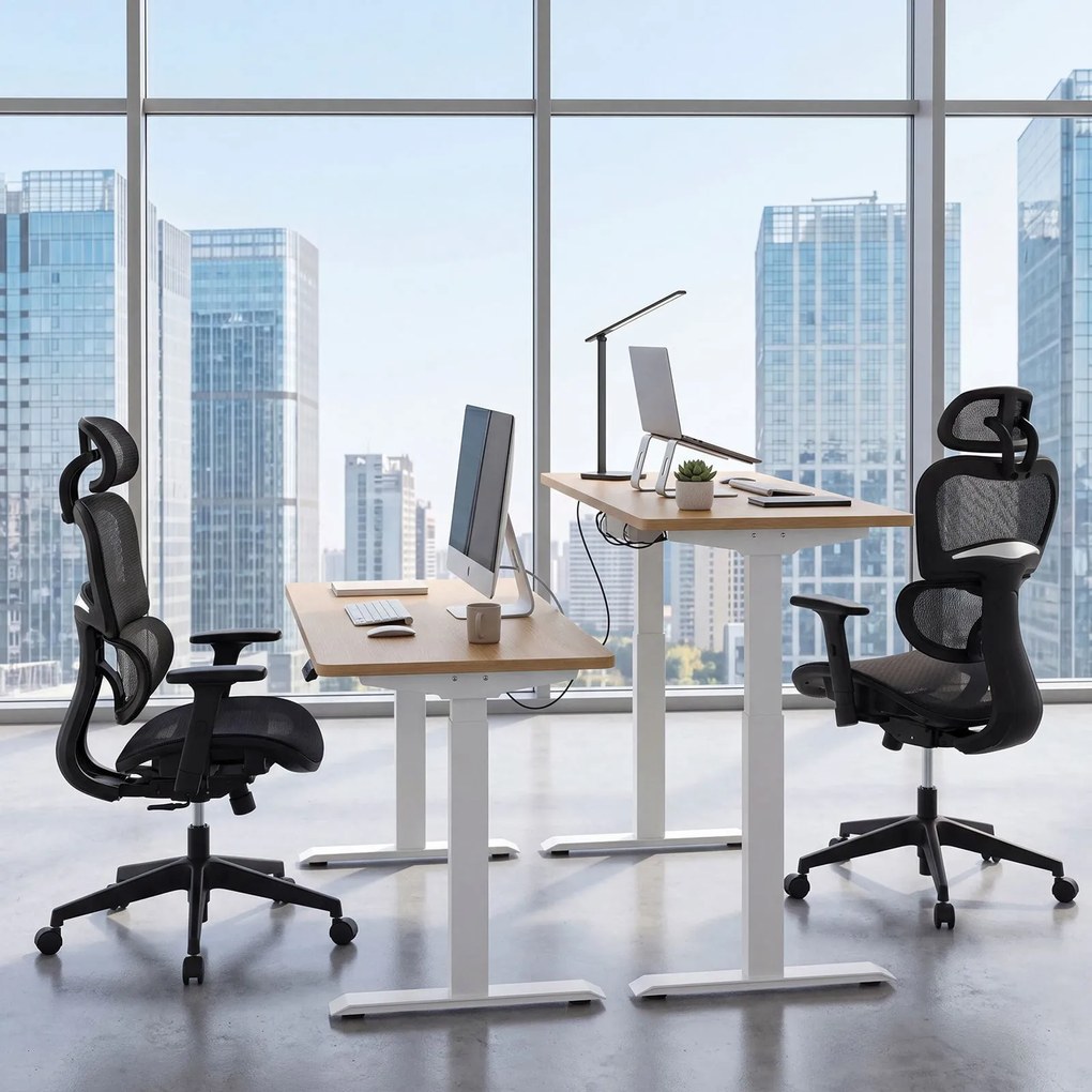 Costway Ergonomická kancelářská židle se síťovinou psacím stolem s nastavitelnou
