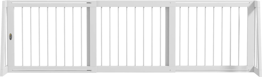 PawHut Zábrana pro psy 3-panelová s možností roztažení 71-190cm - dřevěný pet fence - rozměry 71-190L x 38,5W x 56H cm bílá