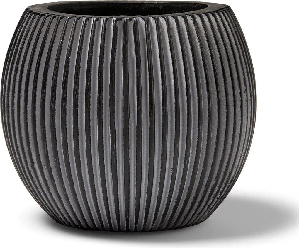Capi Nature Groove Vase Ball Black Ø 12 cm / V 10 cm