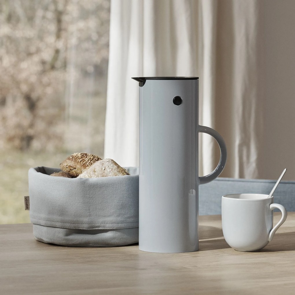 Stelton Vakuová termokonvice EM77 Cloud 1 l, modrá barva, šedá barva, sklo, kov, plast