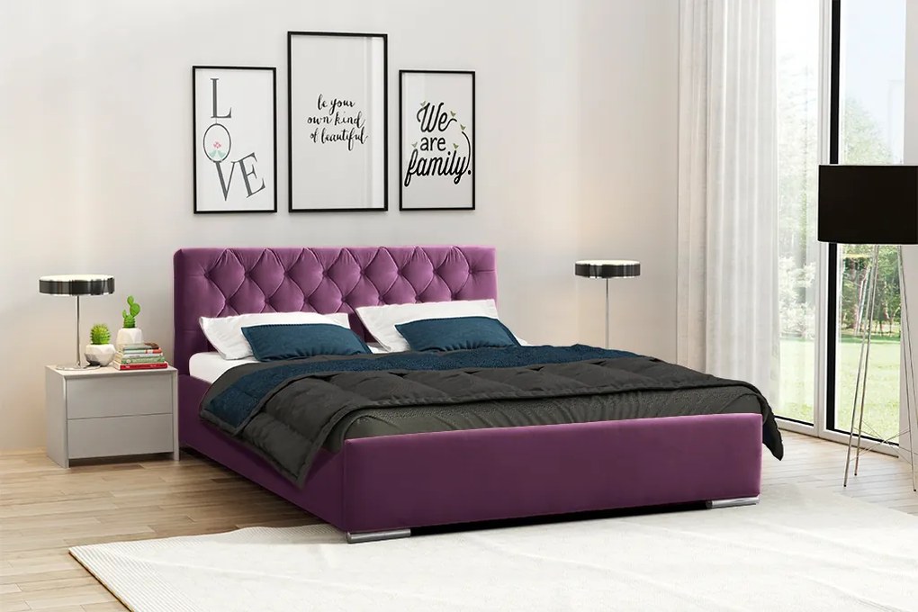 Eka Čalouněná postel ELEGANT 90x200 cm Barva látky Trinity: Světle modrá (Trinity 2322), Úložný prostor: S kovovým rámem úložného prostoru