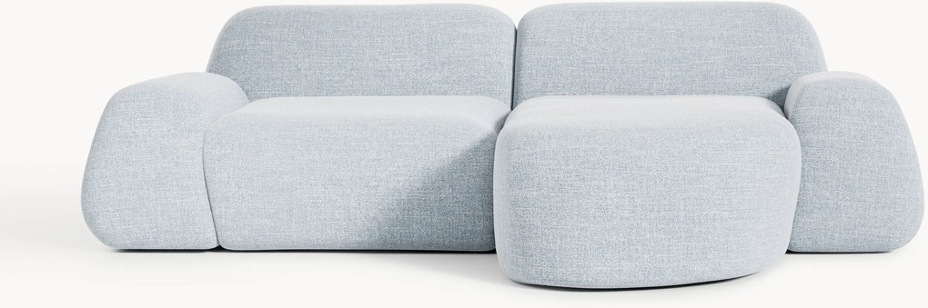 Modulární rohová bouclé pohovka Wolke, 3místná