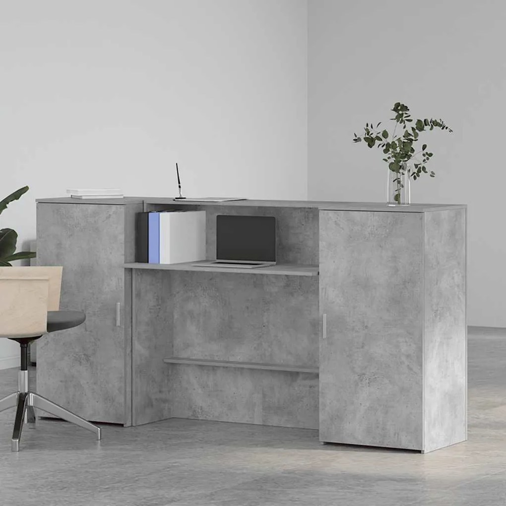 Recepční stůl betonově šedý 200x50x103,5 cm kompozitní dřevo 3324217