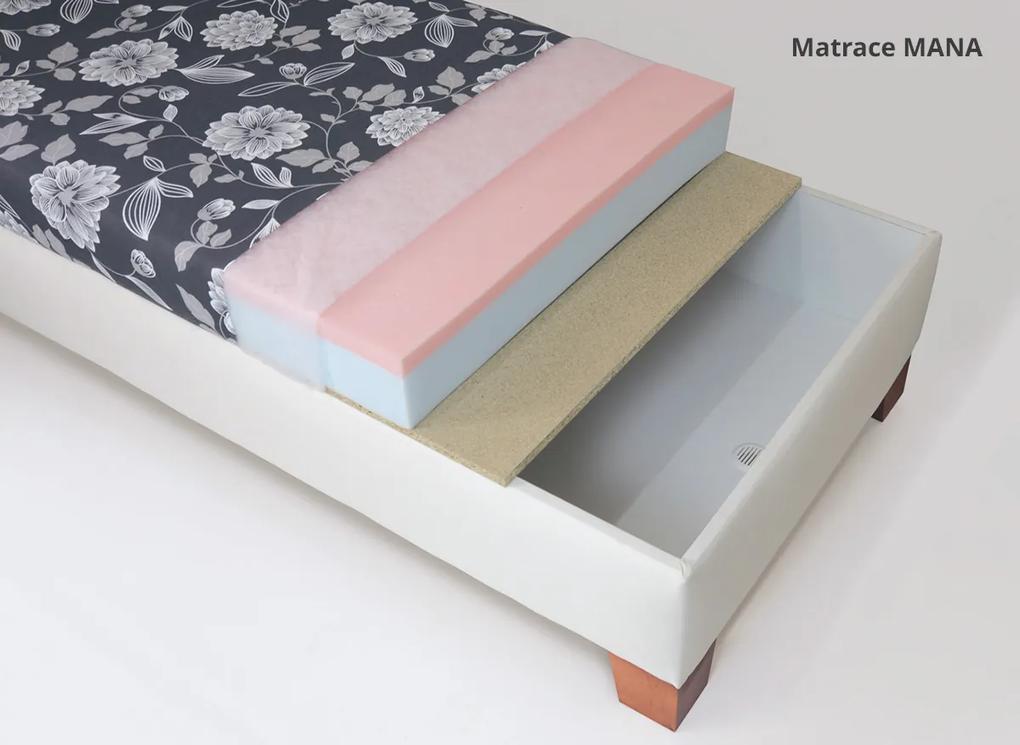 NEW DESIGN postele Válenda MODO s hlavovým čelem a úložným prostorem, matrace a rošt v ceně, 90×200 cm Velikost postele: 90 × 200 cm, Strana: Pravá