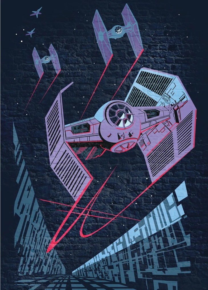 Komar Vliesová fototapeta Star Wars Classic Concrete TIE-Fighter 200 x 280 cm