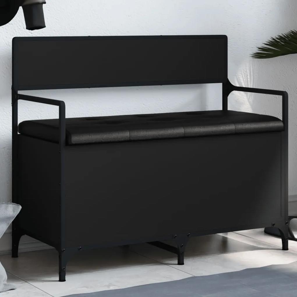 Úložná lavice černá 85,5 x 42 x 73,5 cm kompozitní dřevo - Default Title