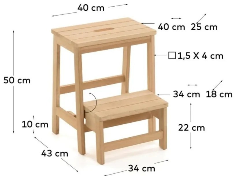 Stolička z březového dřeva v přírodní barvě Nell – Kave Home