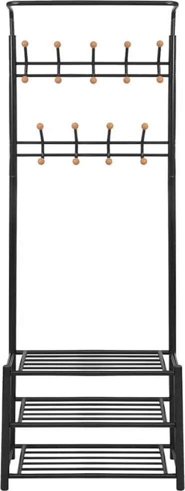 Věšák na oblečení s botníkem 68 x 32 x 182,5 cm černý 243726