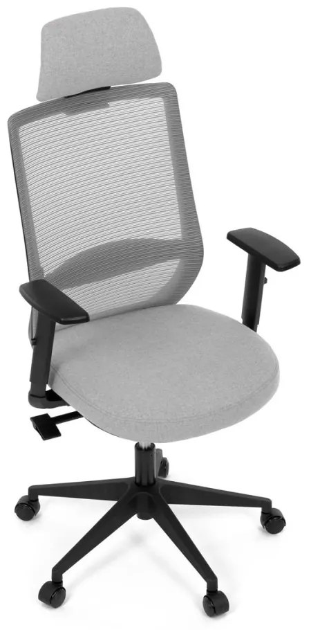 Kancelářská ergonomická židle SENA — síť / látka, černá / šedá