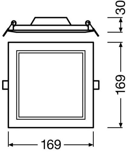 LED podhledové svítidlo LEDVANCE Slim Square 155mm 12W/3000K teplá bílá